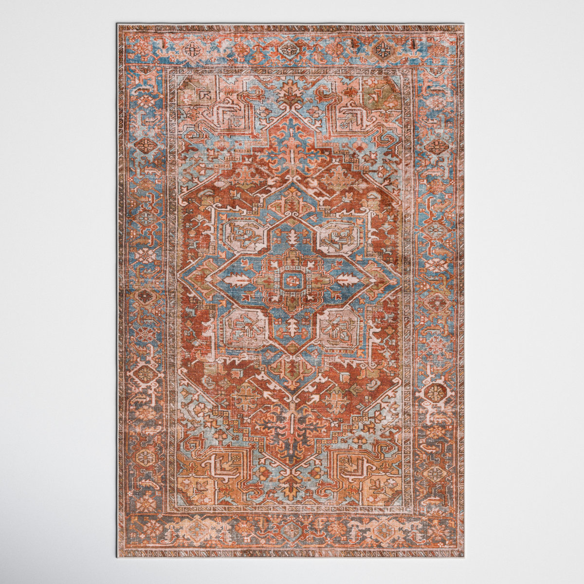 Joss & Main Mags Oriental Brick Red/Blue/Tan Area Rug & Reviews | Joss ...